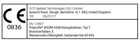 Preprufe® 800PA | Resource | GCP Applied Technologies